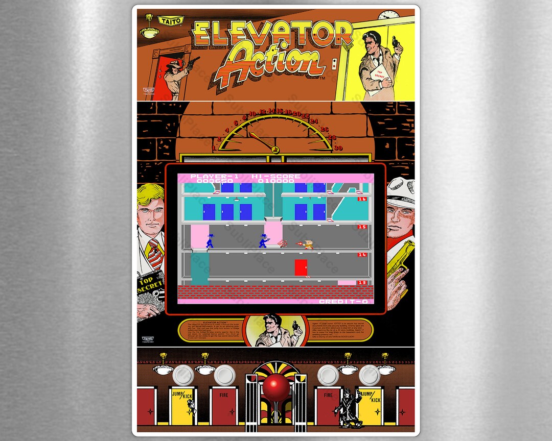 Elevator Action Arcade Game Marquee Bezel Screenshot & - Etsy