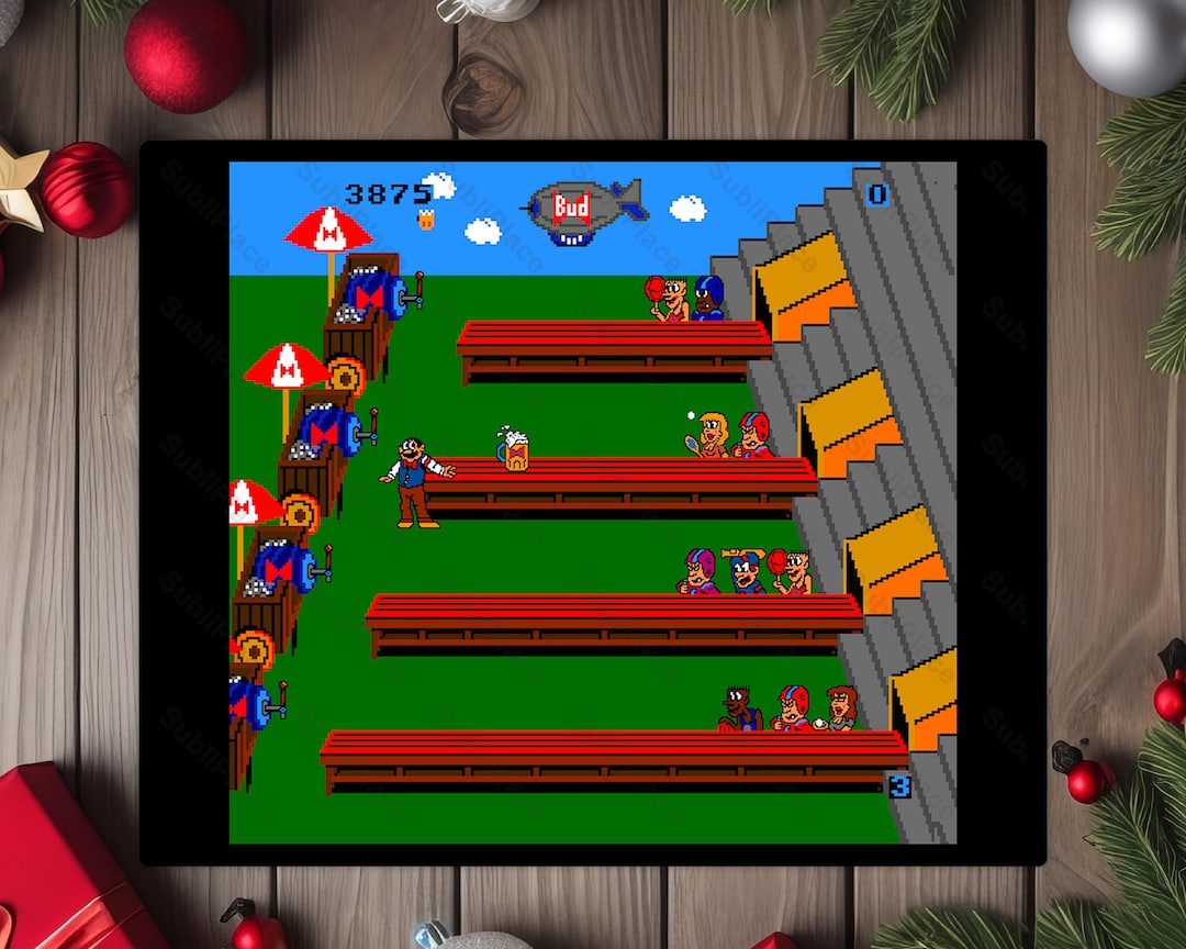 Tapper Arcade Game 3875 Screenshot Image on a 8x10 Metal Plate High ...
