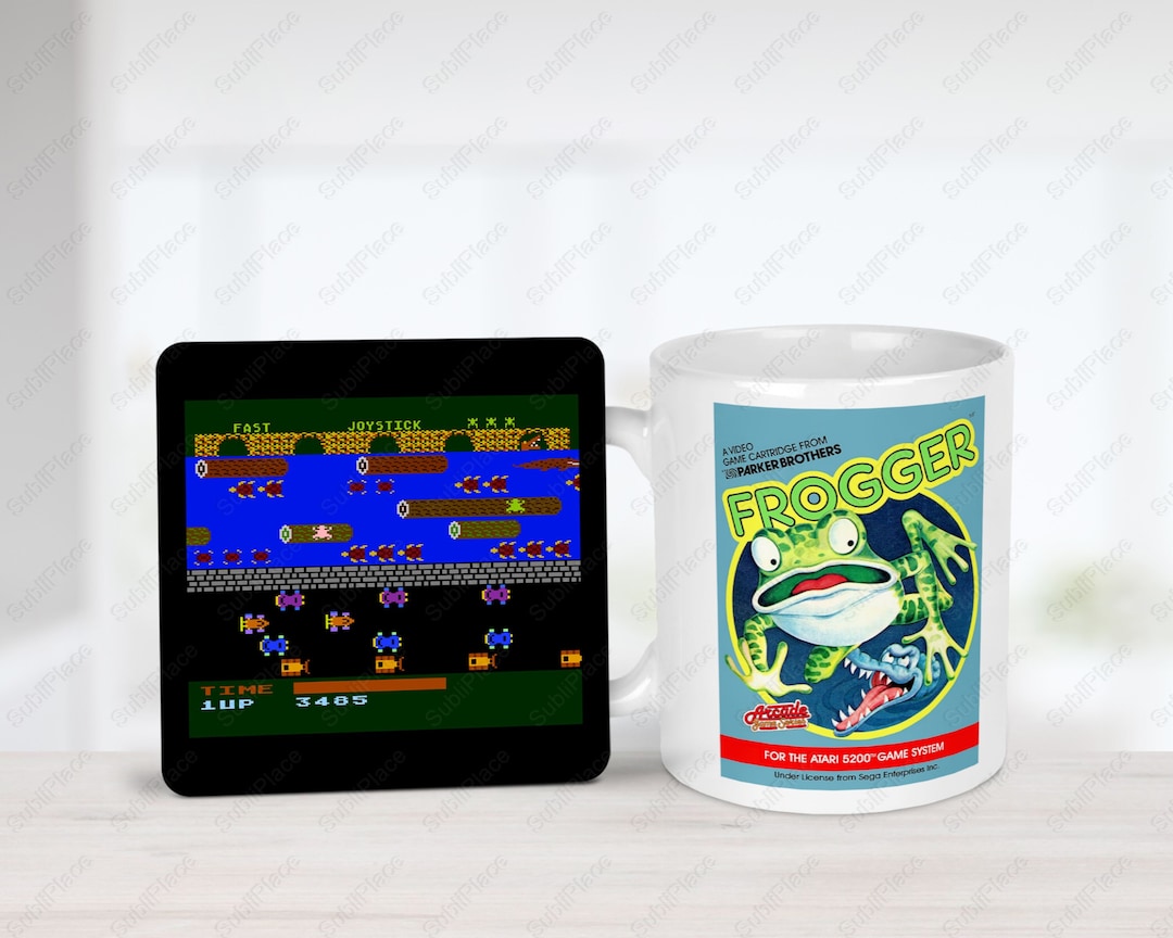 Atari 5200 Frogger Computer Video Game 11 Oz Coffee Mug & Matching ...