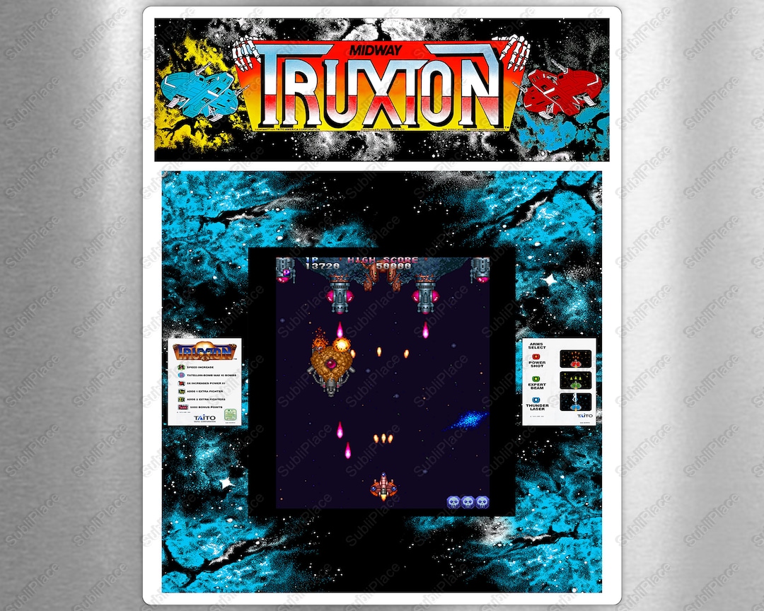 Truxton Arcade Game Marquee Bezel & Screenshot - Etsy