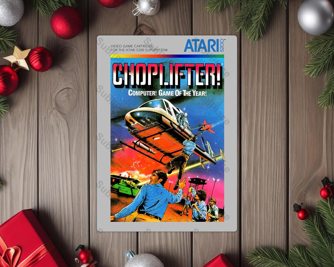 Atari 5200 - Choplifter! Box Cover Video Game Image on a 5"x7" Metal ...