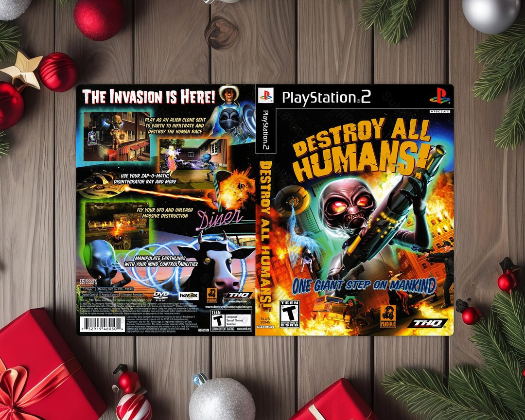PS2 Destroy All Humans Box Cover Image on a 8"x12" Metal Plate - High ...