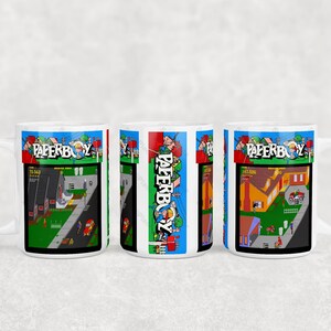 Paperboy Arcade Game 15 Oz Coffee Mug - Has Marquee With Screenshot on ...