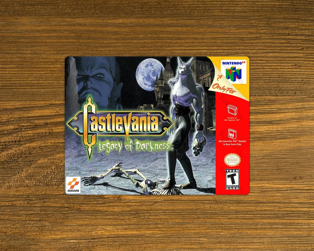 N64 Castlevania - Legacy of Darkness Video Game Box Cover Image on a ...