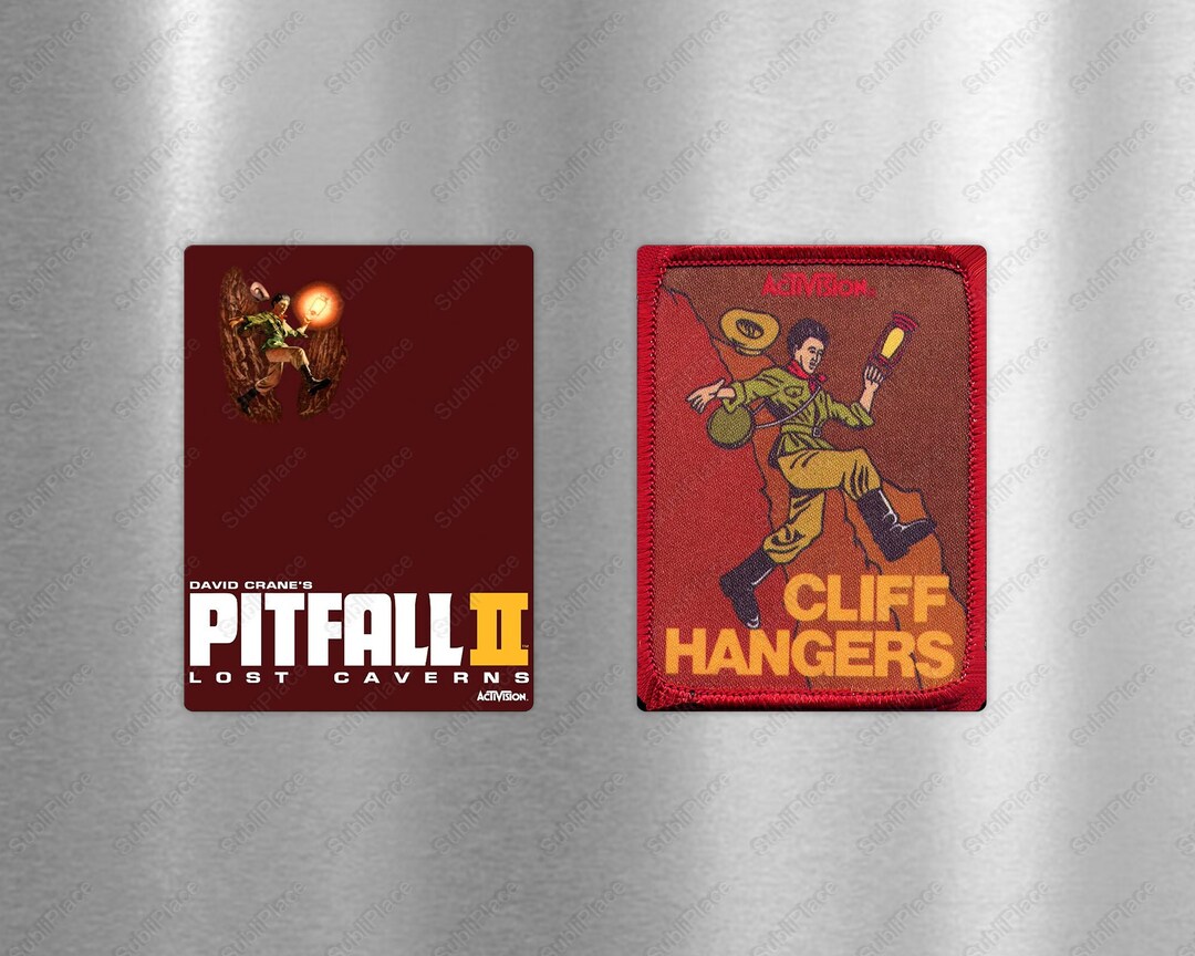Atari 5200 Pitfall 2 Lost Caverns Box Cover & Activision Cliff Hangers ...