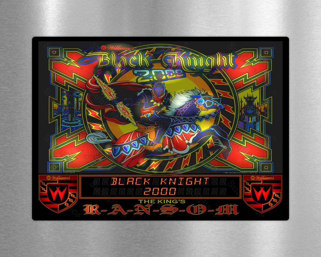 Black Knight 2000 Pinball Arcade Game Back Glass Image on a - Etsy