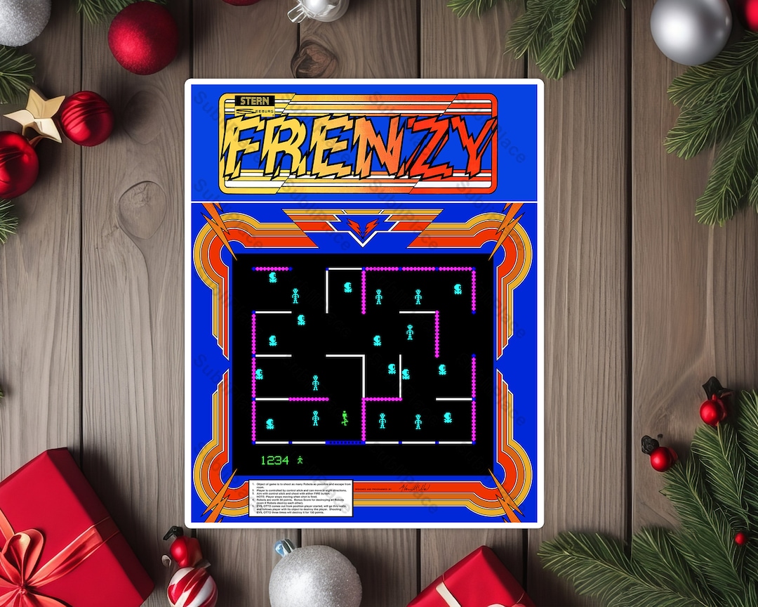 Frenzy Arcade Game Marquee, Bezel & Screenshot 8"x10" Metal Plate ...