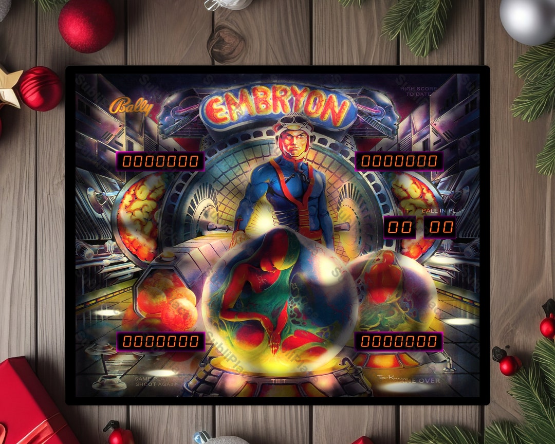 Embryon Pinball Arcade Game Backglass Image on a 8x10 Metal Plate High ...