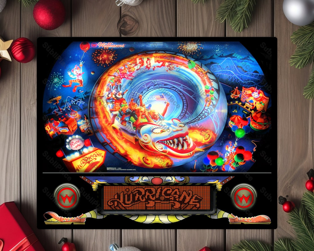 Hurricane Pinball Arcade Game Backglass Image on a 8x10 Metal Plate ...