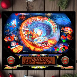 Hurricane Pinball Arcade Game Backglass Image on a 8x10 Metal Plate ...