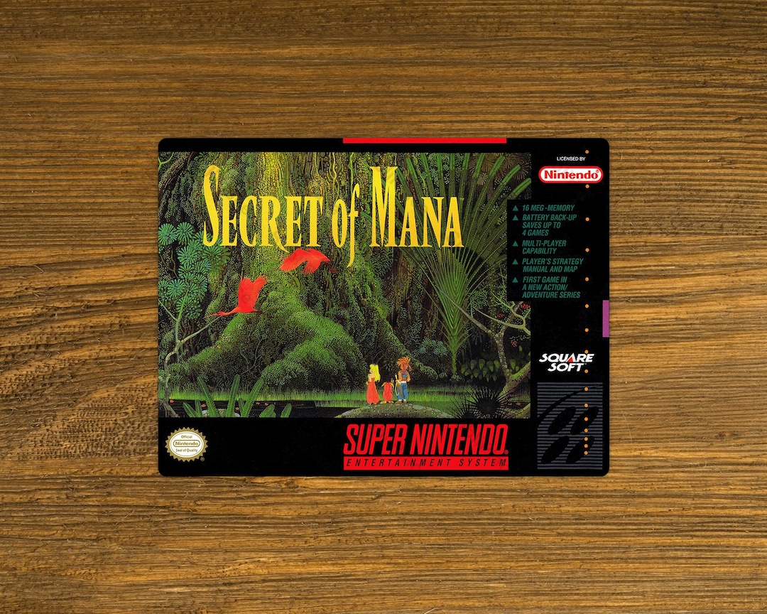 Super Nintendo Secret of Mana Video Game Box Cover Image on a Fridge ...