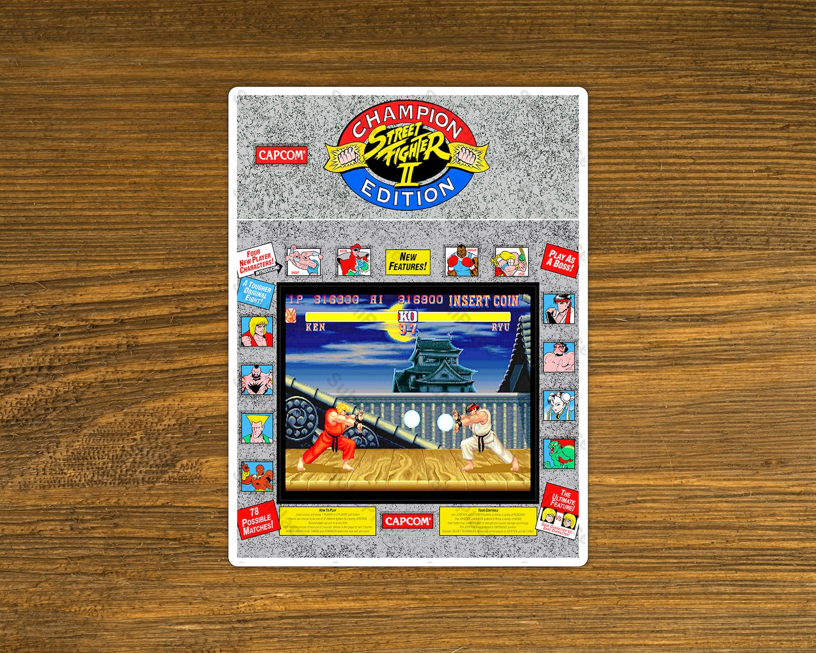 Street Fighter 2 Champion Edition Arcade Game Fridge Magnet 3" X 4 ...