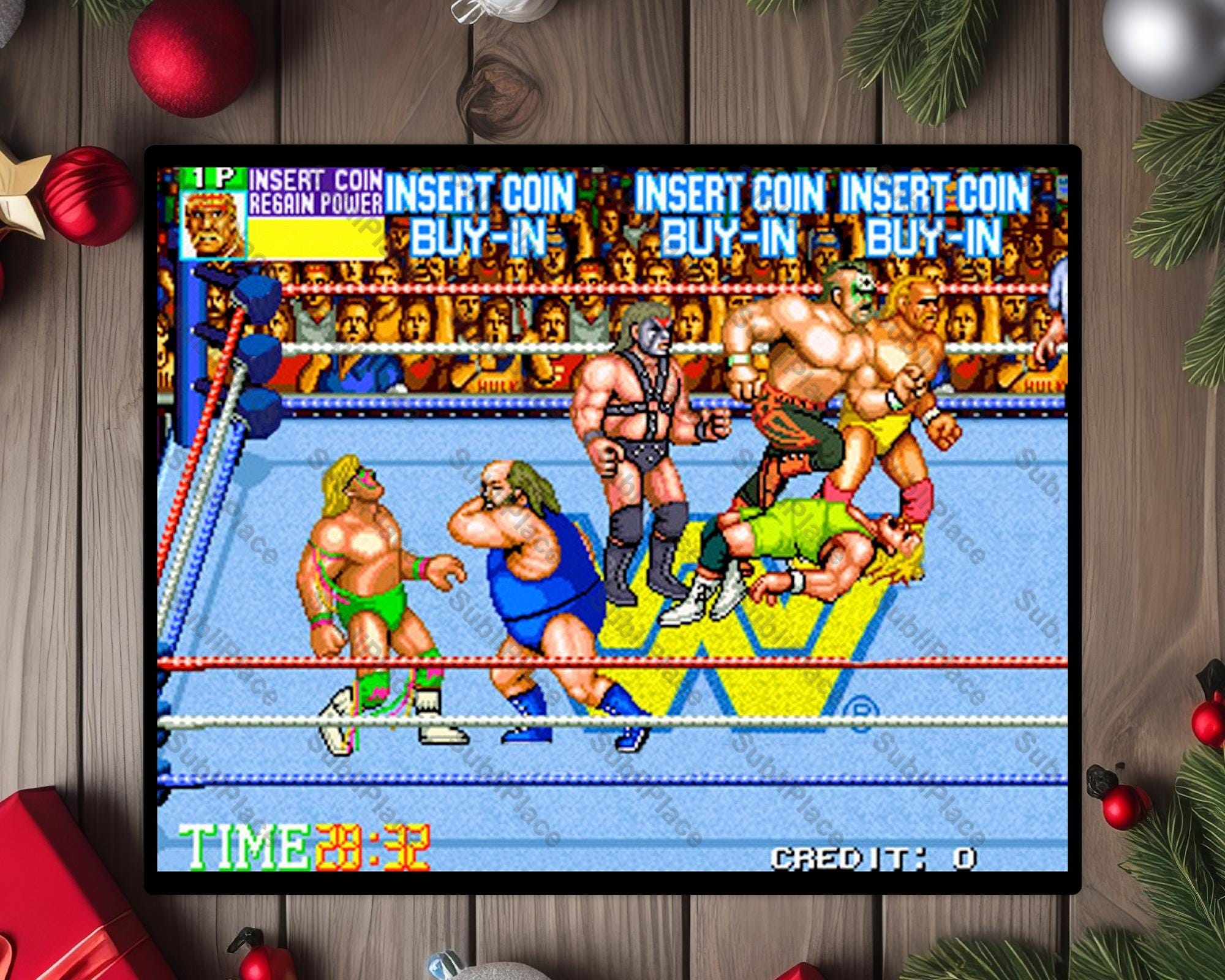 Wwf-wrestlefest Arcade Game Screenshot Image on a 8"x10" Metal Plate ...