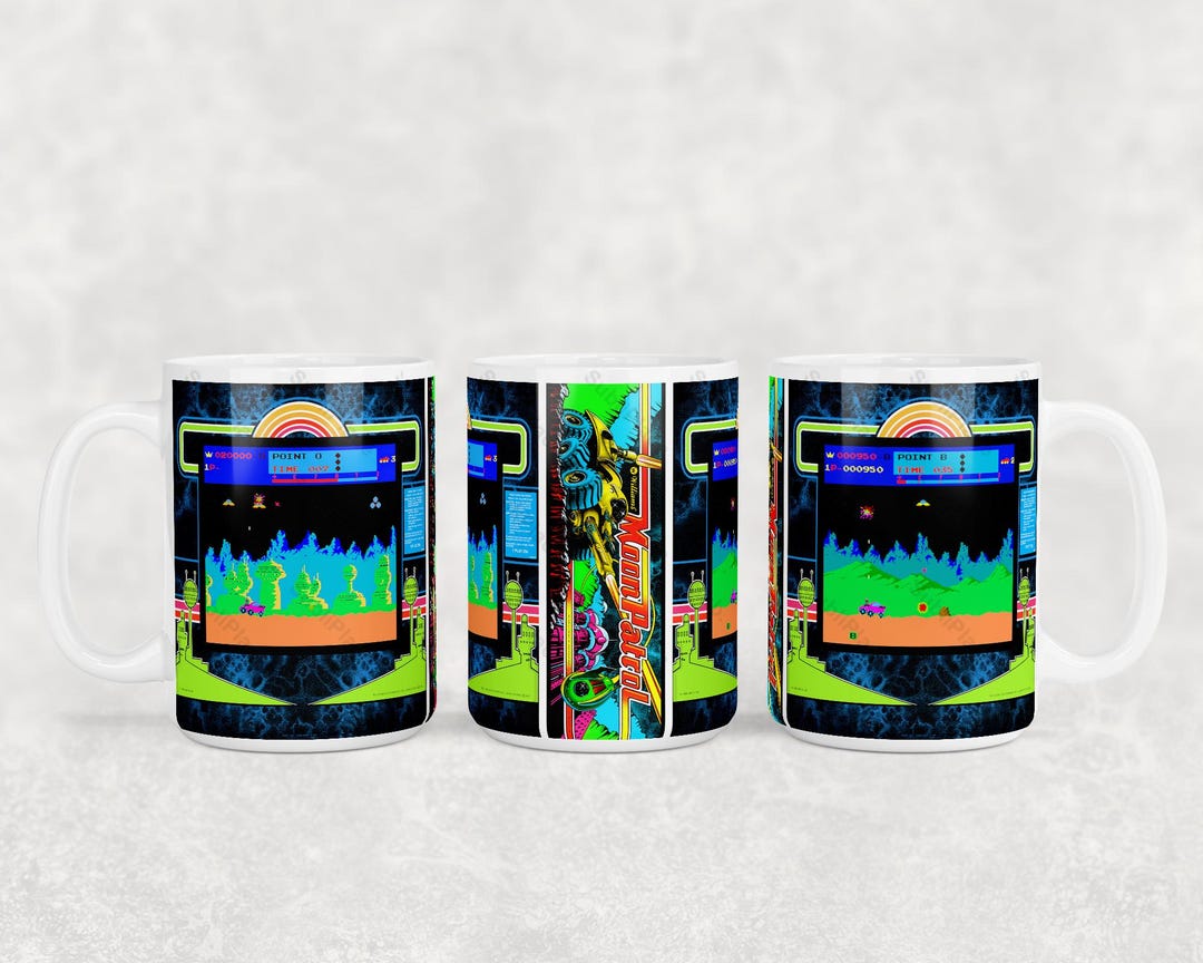 Moon Patrol Arcade Game 15 Oz Coffee Mug - Has Bezel With Screenshot on ...