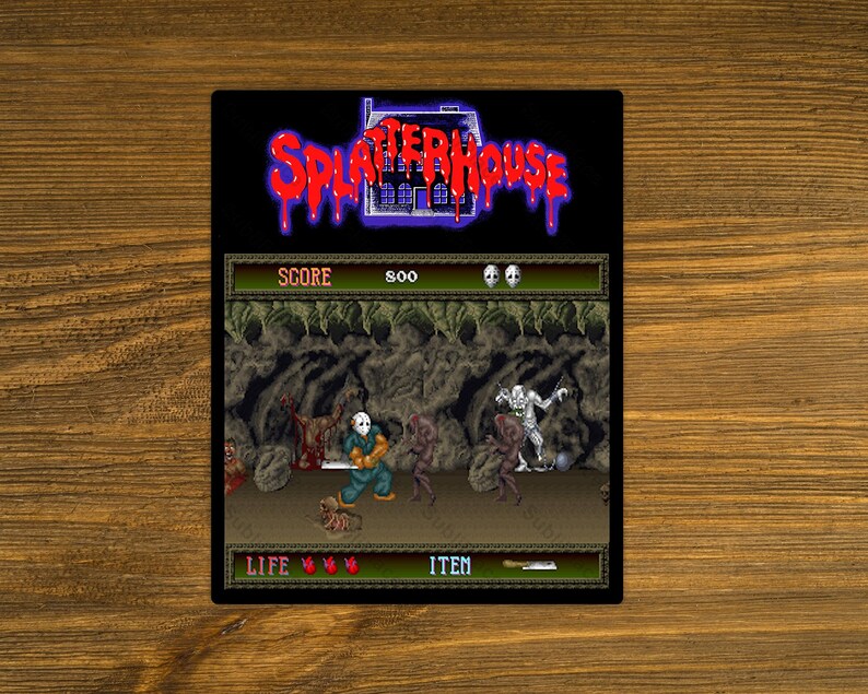 Splatterhouse Arcade Game Marquee & Screenshot 8"x10" Metal Plate ...