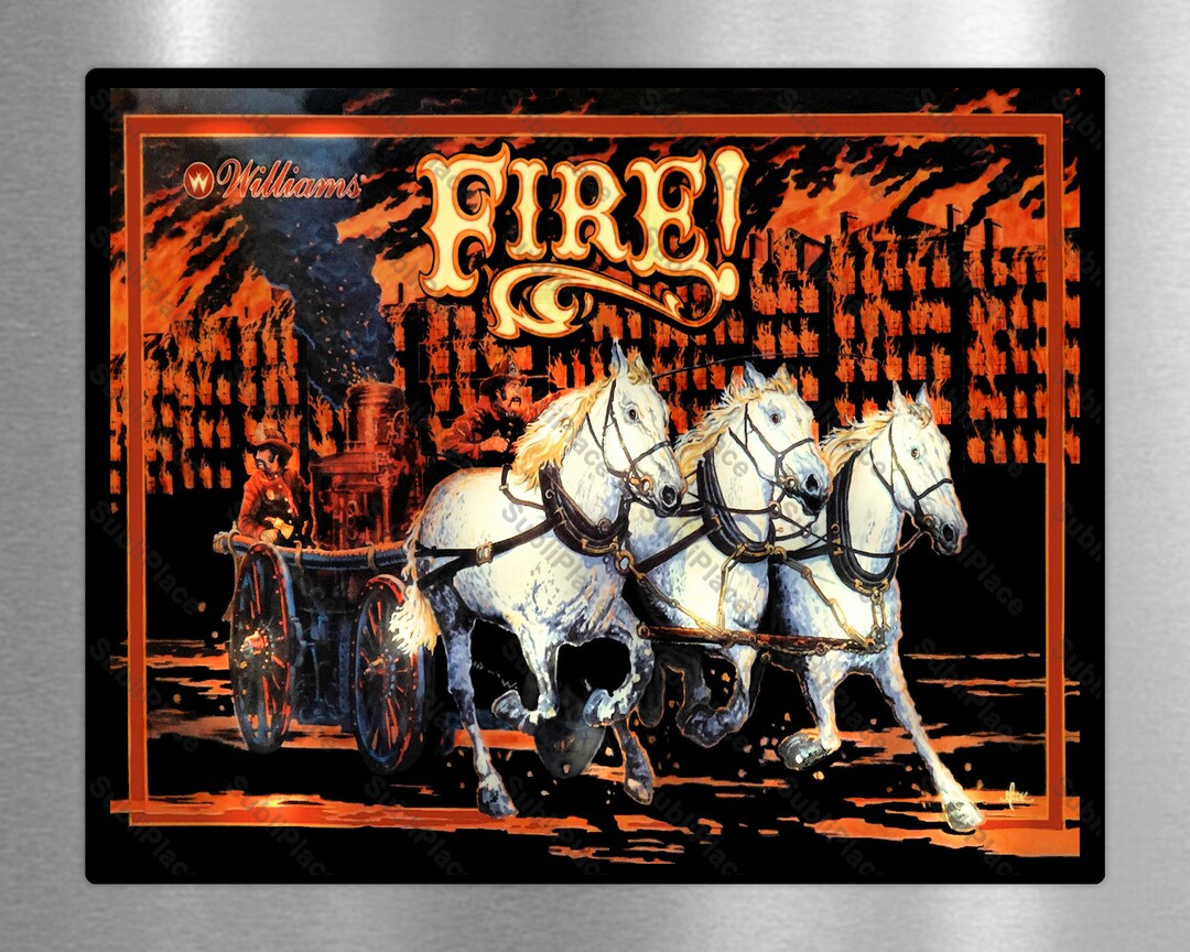 Fire Pinball Arcade Game Backglass Image on a - Etsy