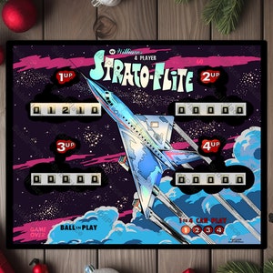 Strato Flite Pinball Arcade Game Backglass Image on a 8x10 Metal Plate ...