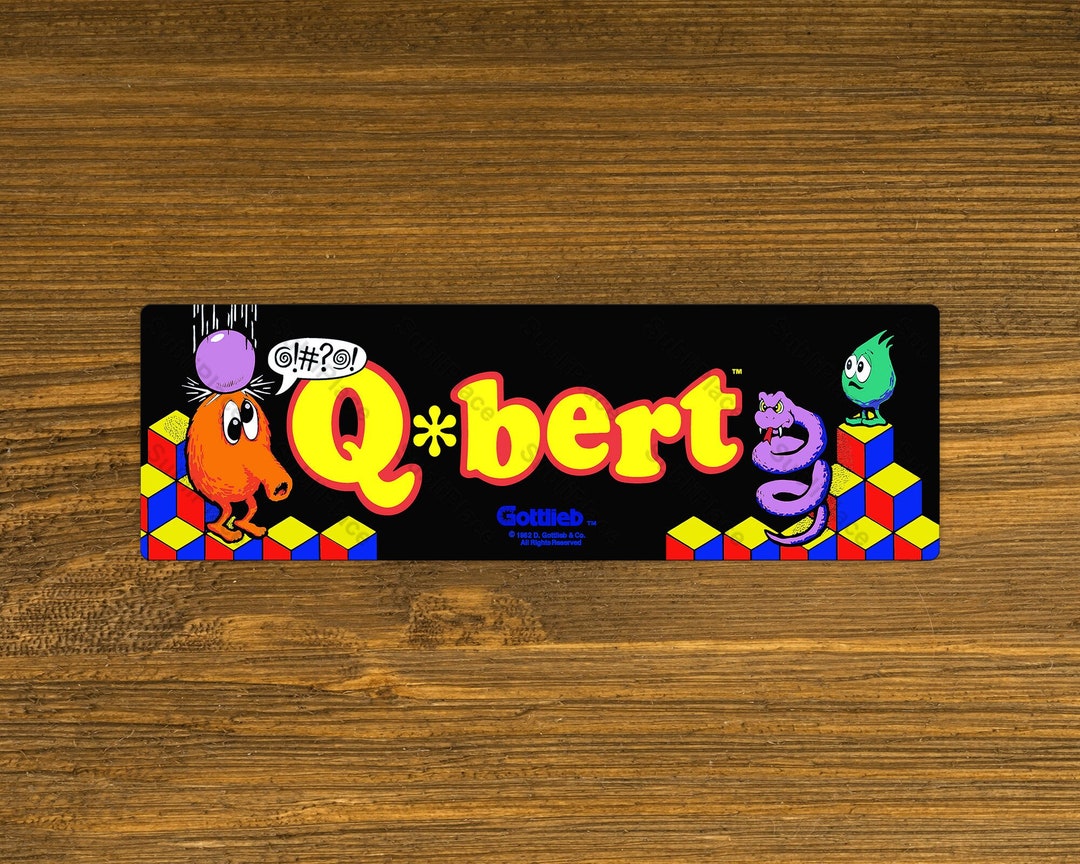 Q*bert Arcade Game Marquee Fridge Magnet 2" X 6.25" Metal Plate - High ...