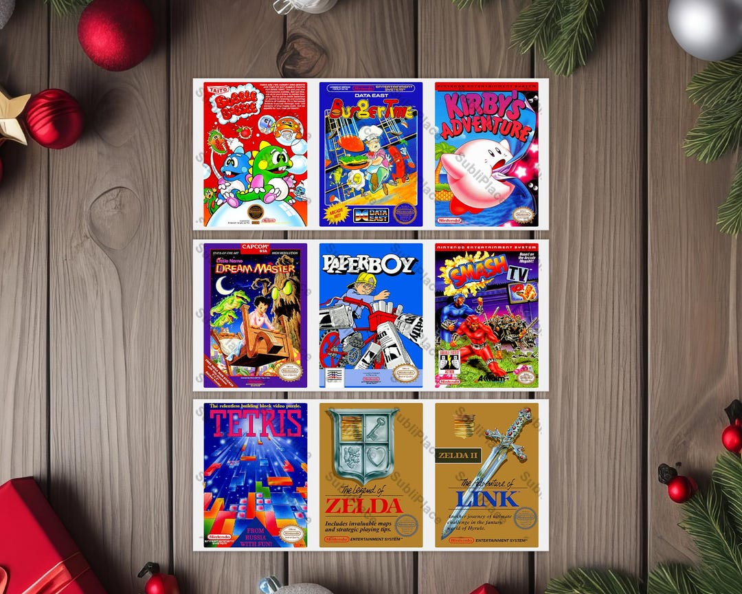 Set of 9 Nintendo NES Box Cover Image Stickers - Each Sticker is 2.15 ...