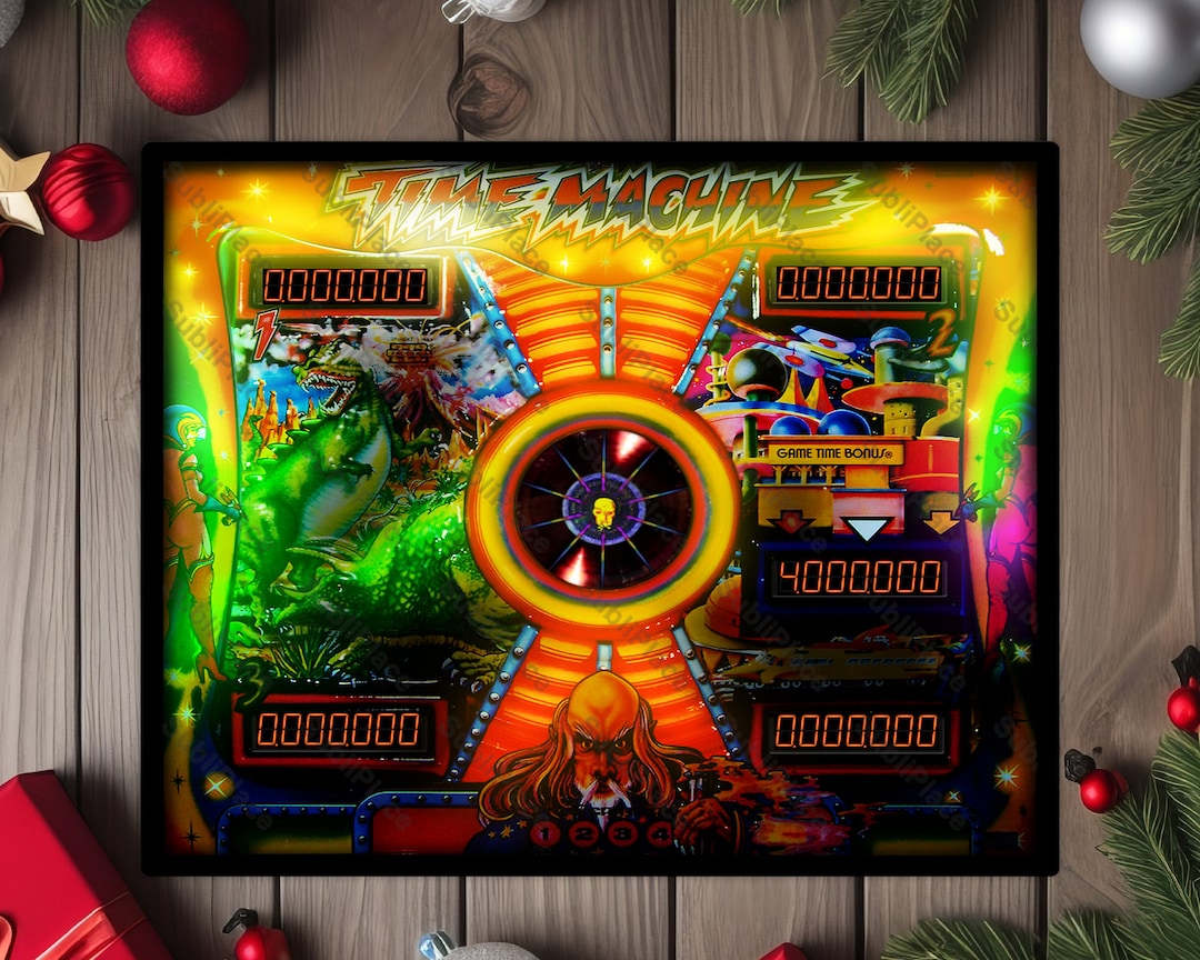 Time Machine - Pinball Arcade Game Backglass Image on a 8"x10" Metal ...
