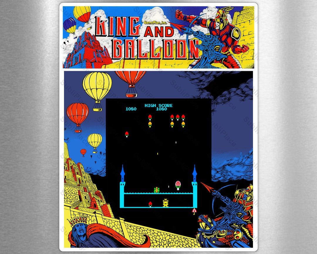King and Balloon Arcade Game Marquee, Bezel & Screenshot 8x10 Metal ...