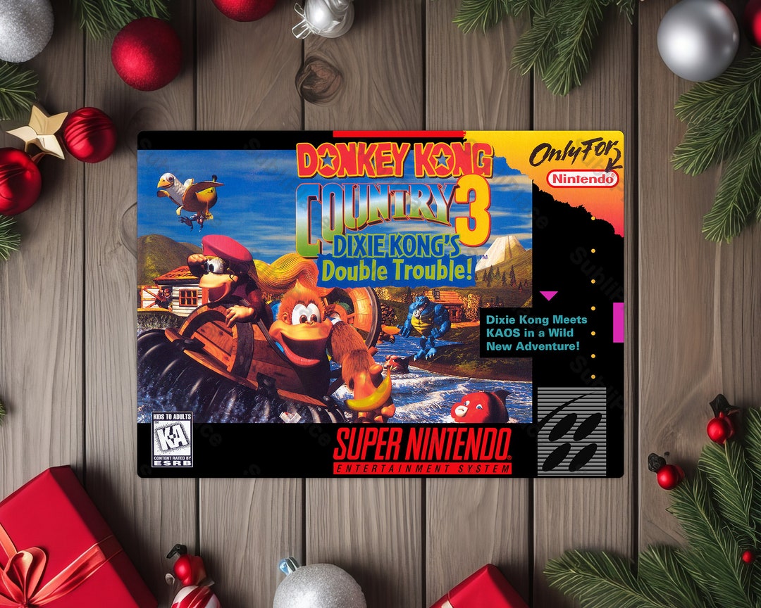 Super Nintendo Donkey Kong Country 3 Box Cover Video Game Image on a 5 ...