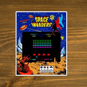 Space Invaders Arcade Game Marquee, Bezel & Screenshot 8"x10" Metal ...