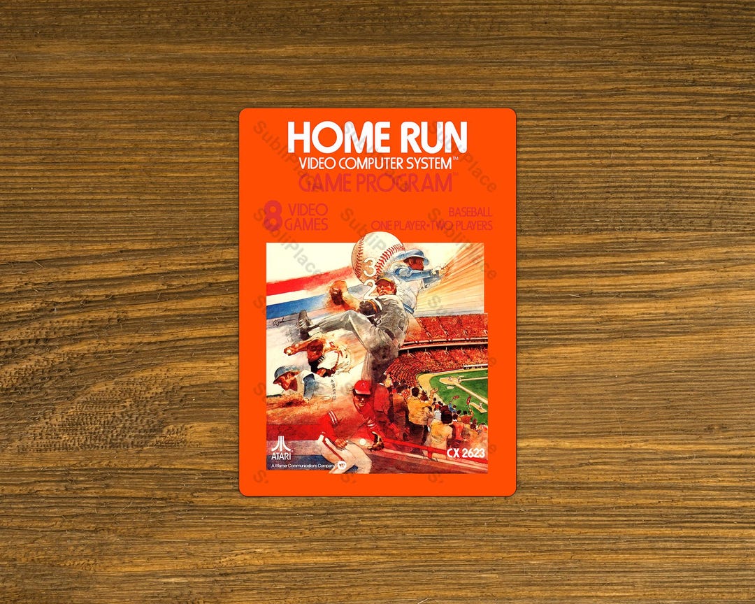 Home Run Atari 2600 Box Cover Video Game Image on a Fridge Magnet 2.5 ...