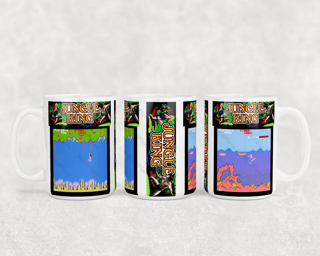 Jungle King Arcade Game 15 Oz Coffee Mug - Has Marquee With Screenshot ...