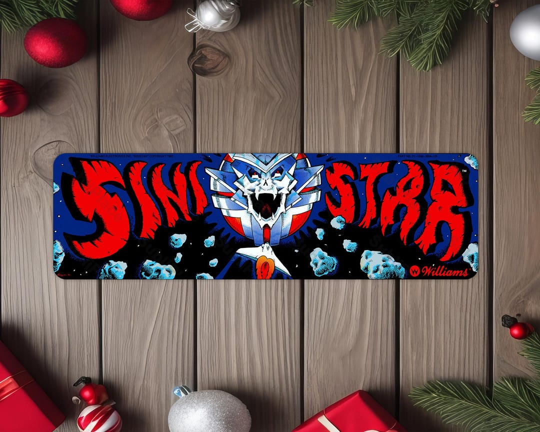 Sinistar Arcade Game Marquee 4"x13.5" Metal Plate - High Gloss With ...