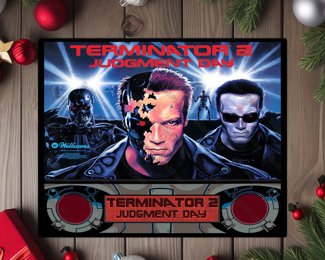 Terminator 2 Williams 1991 Pinball Arcade Game Backglass Image on a ...