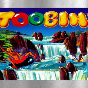 Toobin' Arcade Game Marquee 8x12 Metal Plate High Gloss With Rounded ...