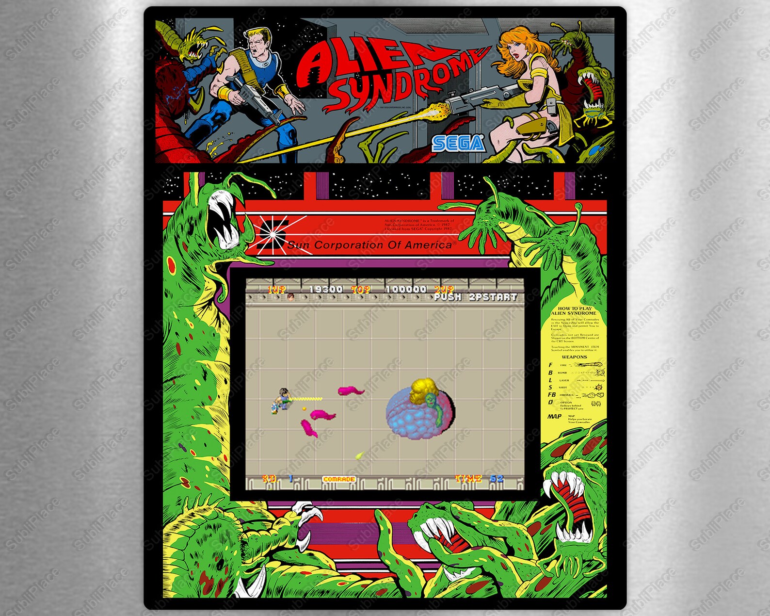 Alien Syndrome Arcade Game Marquee Bezel & Screenshot - Etsy
