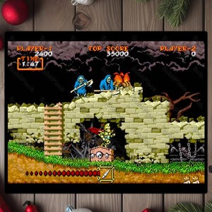 Ghouls 'n Ghosts Arcade Game 2400 Score Screenshot Image on a 8"x10 ...