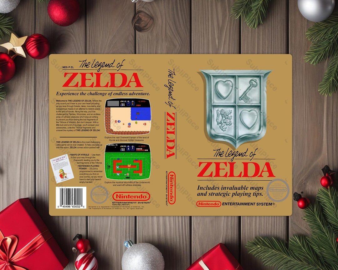 NES the Legend of Zelda Box Cover Image on 8"x12" Metal Plate - High ...