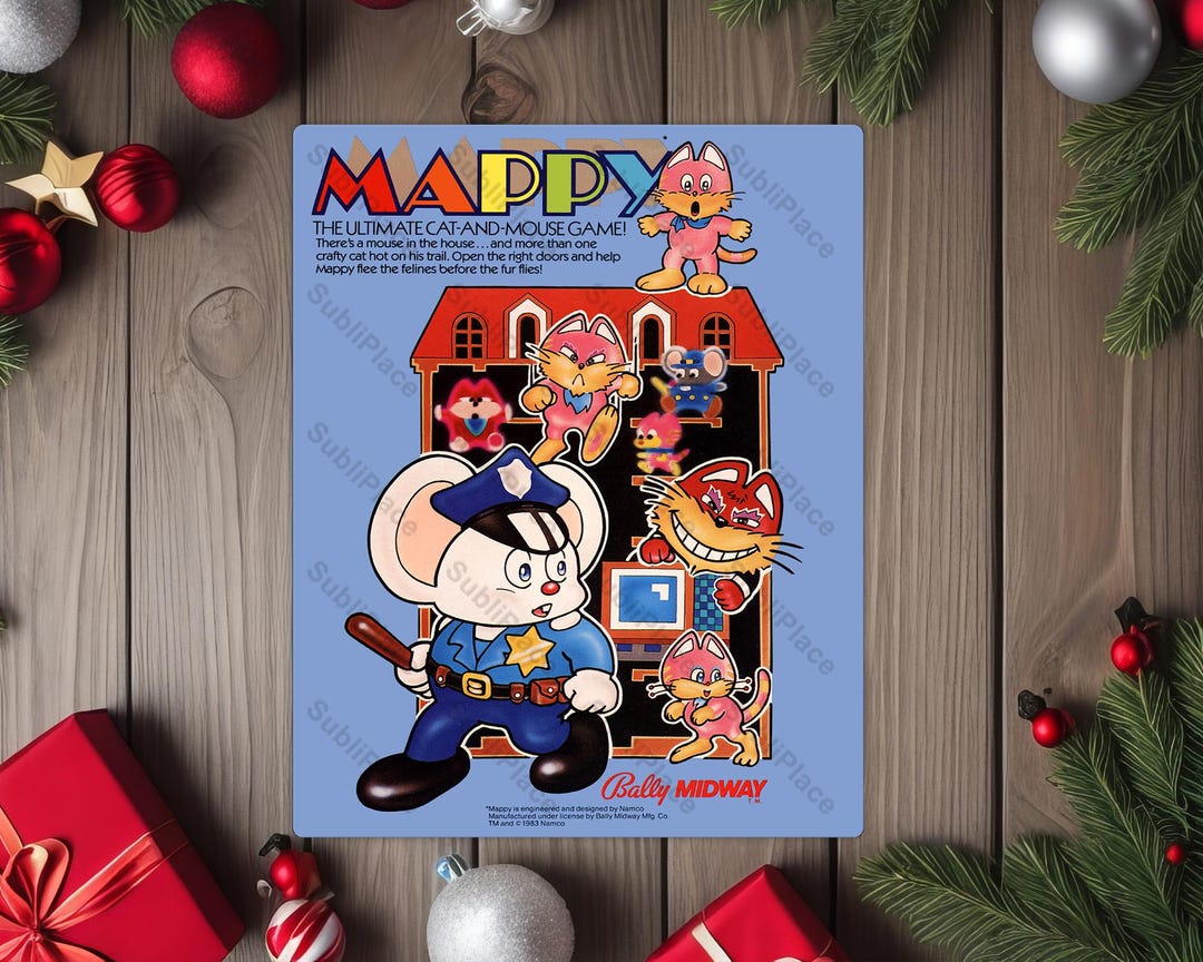 Mappy Arcade Game Flyer Promo Art Image on a 8"x10" Metal Plate - High ...