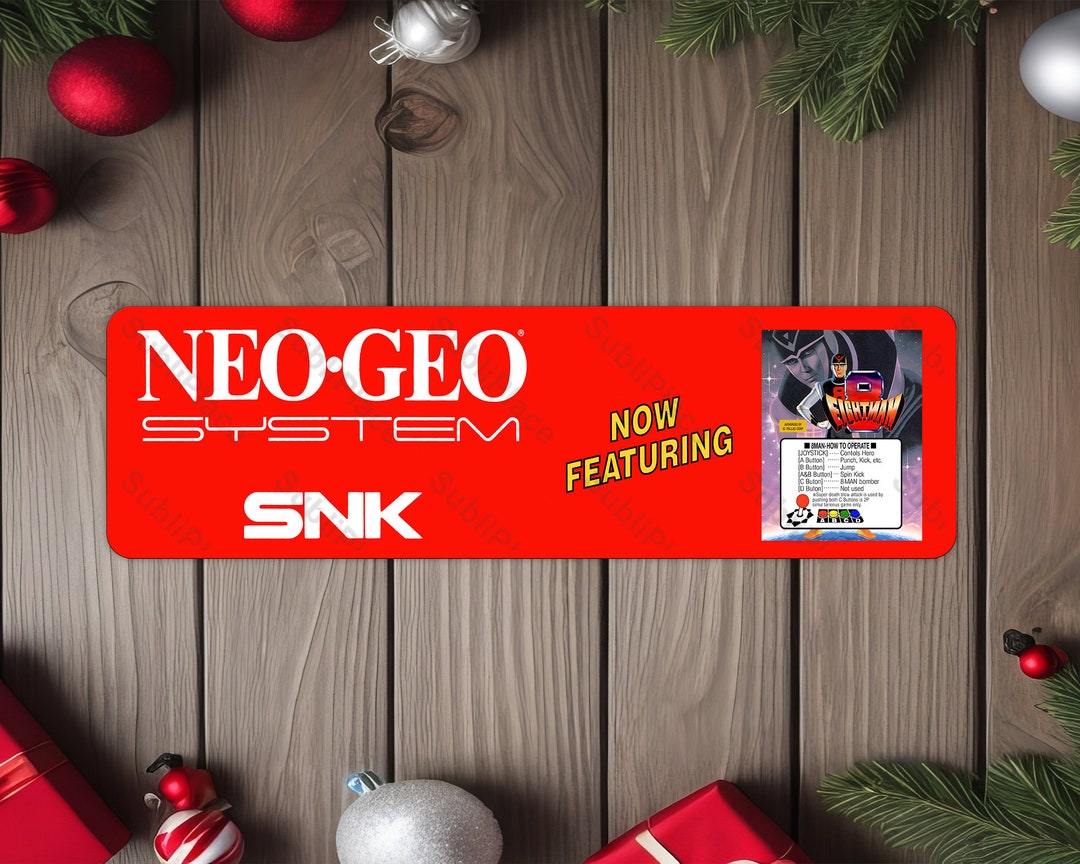 Eightman Neo-geo SNK Arcade Game Marquee 4x13.5 Metal Plate High Gloss ...