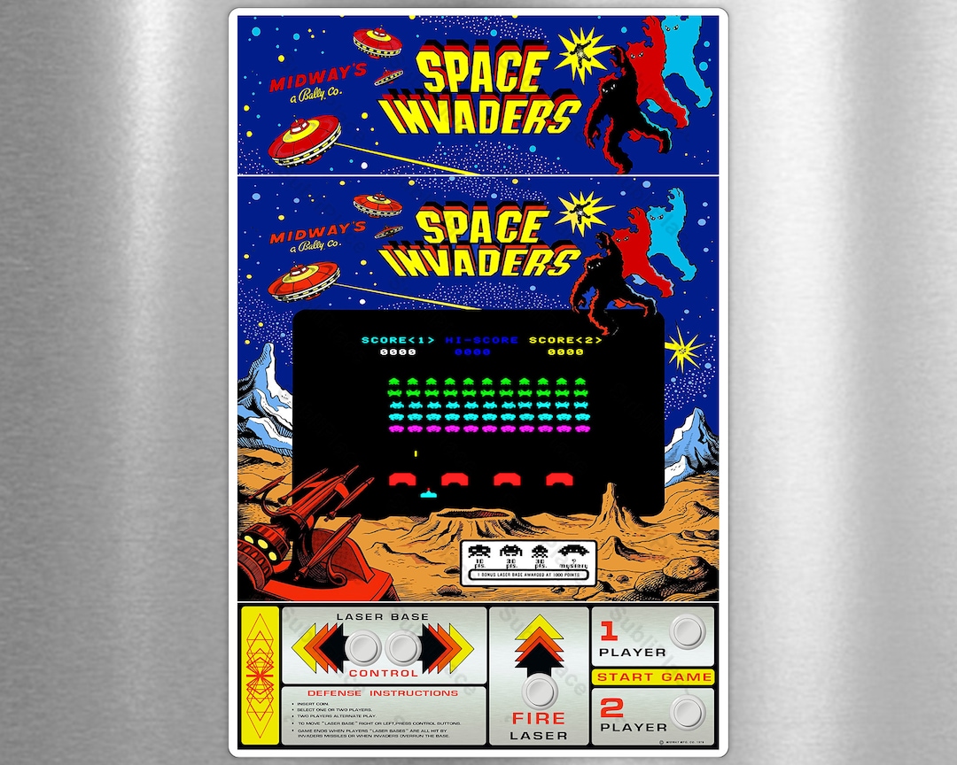 Space Invaders Arcade Game Marquee Bezel Screenshot & - Etsy