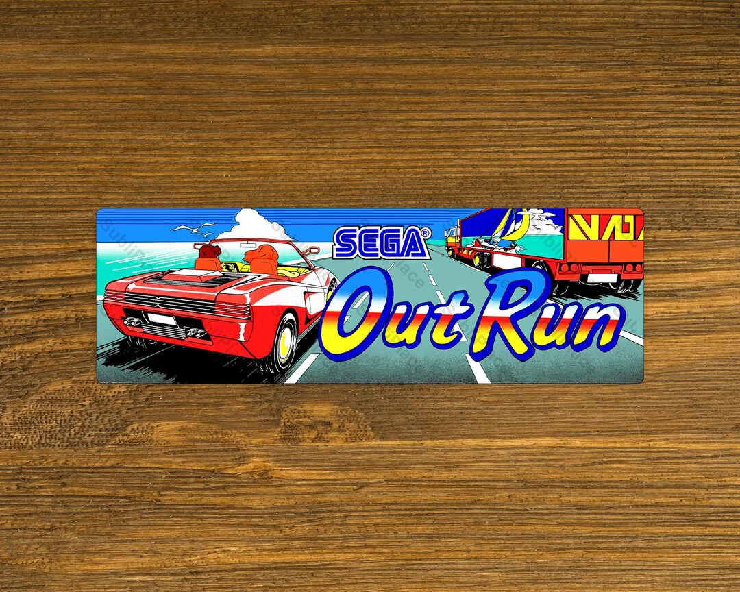 Out Run Arcade Game Marquee Fridge Magnet 2" X 6.25" Metal Plate - High ...
