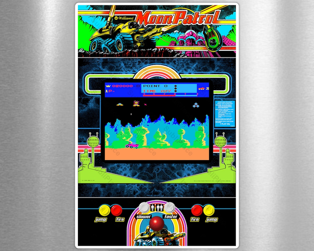 Moon Patrol Arcade Game Marquee Bezel Screenshot & Control - Etsy