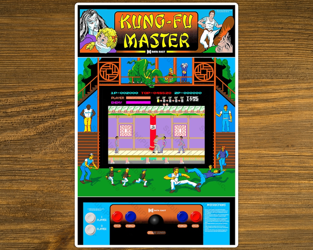 Kung-fu Master Arcade Game Marquee, Bezel, Screenshot & Control Panel ...