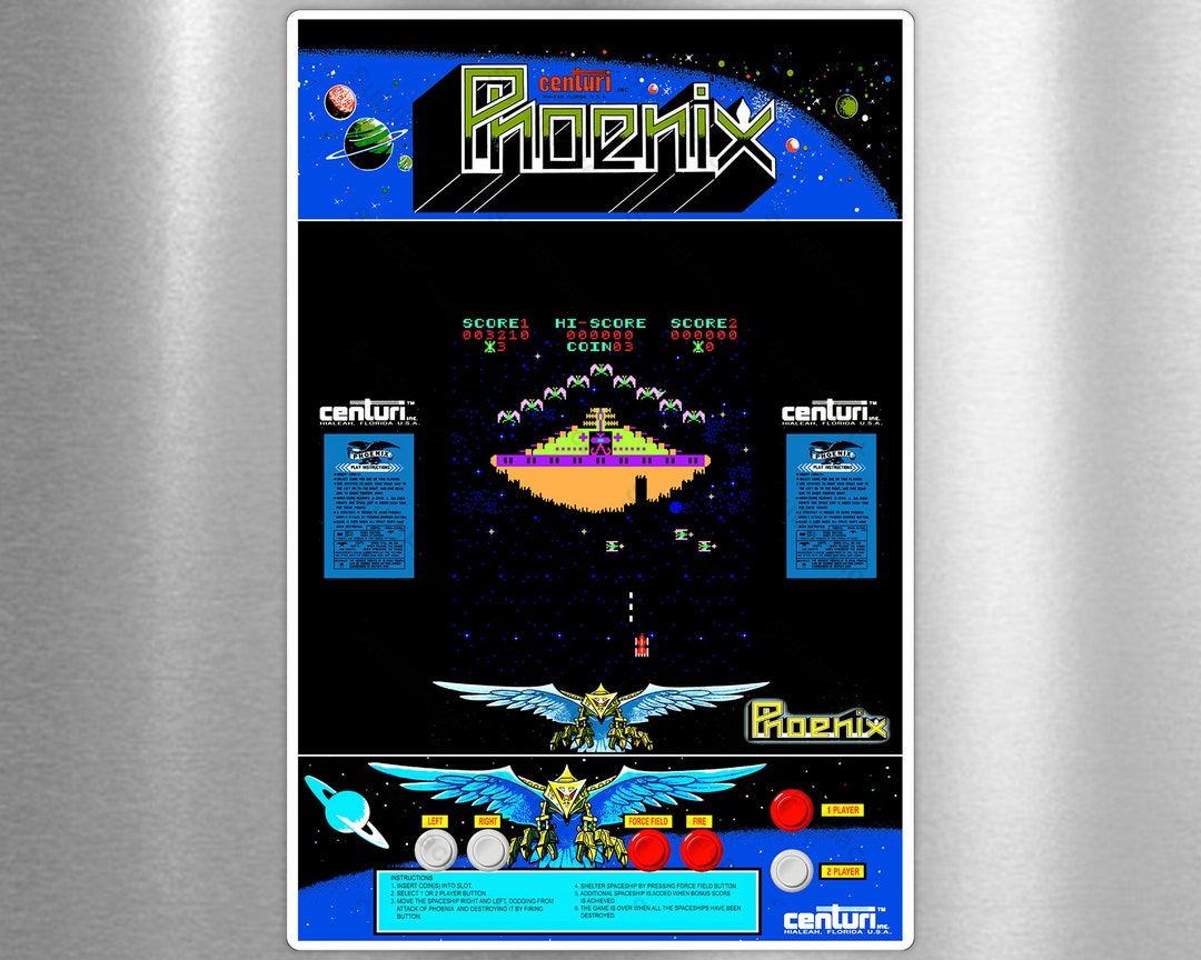 Phoenix Arcade Game Marquee Bezel Screenshot & Control Panel - Etsy