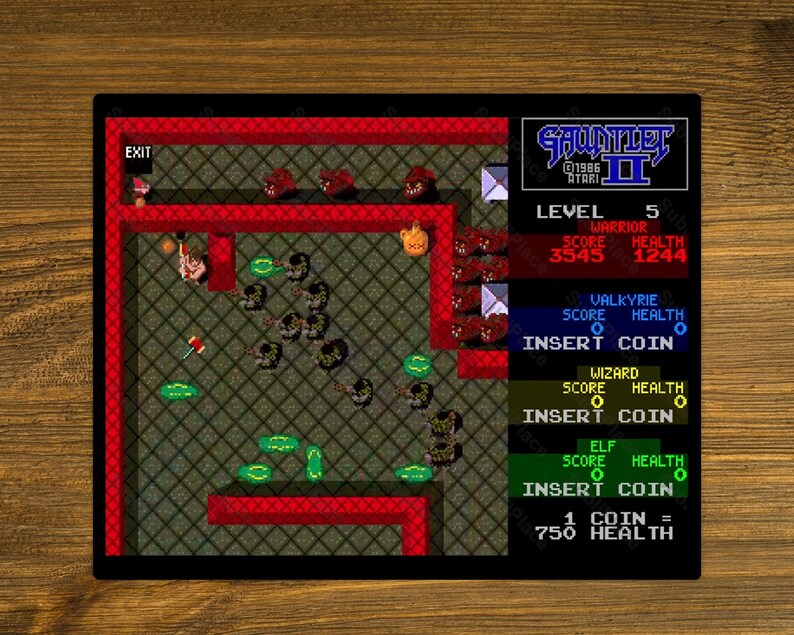 Gauntlet II Arcade Game 3545 Screenshot Image on a 8"x10" Metal Plate ...