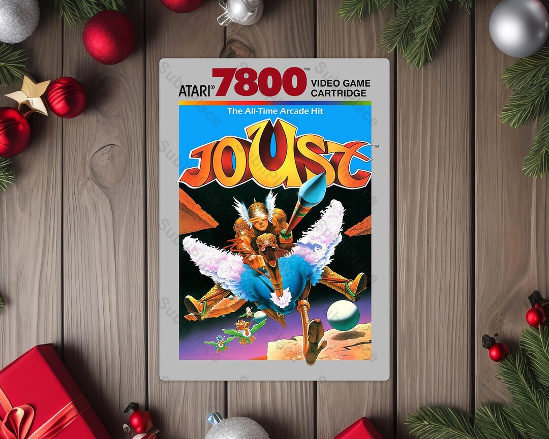 Atari 7800 Joust Box Cover Video Game Image on a 5"x7" Metal Plate ...
