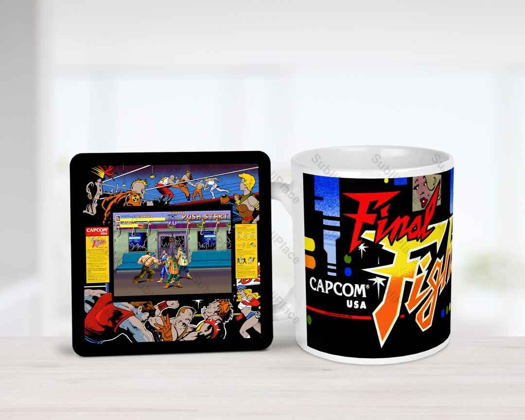 Final Fight Arcade Game Marquee 11 Oz Mug & Matching Arcade Game Bezel ...