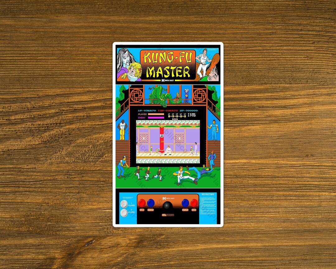 Kung-fu Master Arcade Game Image on a 3" X 5" Metal Plate Fridge Magnet ...