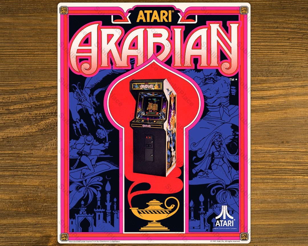 Arabian Arcade Game Flyer Promo Art Image on a 8x10 Metal Plate High ...