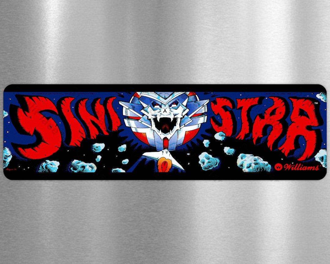 Sinistar Arcade Game Marquee 4x13.5 Metal Plate High Gloss With Rounded ...