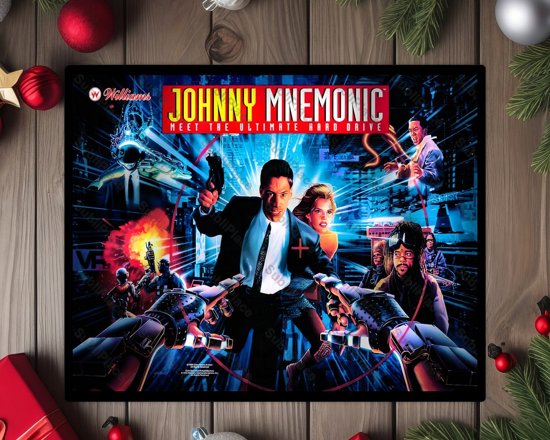 Johnny Mnemonic Williams 1995 Pinball Arcade Game Backglass Image No ...
