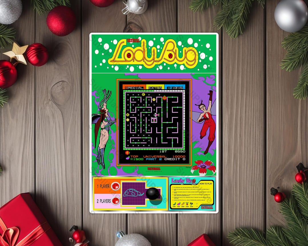 Ladybug Arcade Game Marquee, Bezel, Screenshot & Control Panel Image on ...